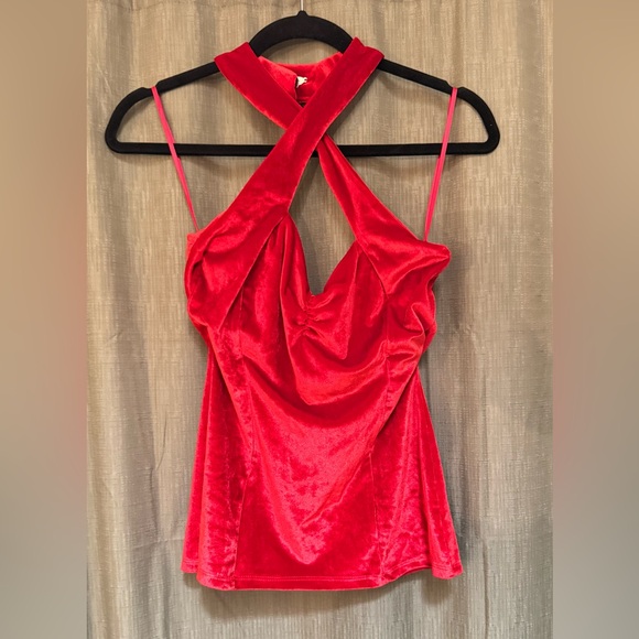 Unique Vintage | Tops | Unique Vintage Red Velvet Cross Too | Poshmark